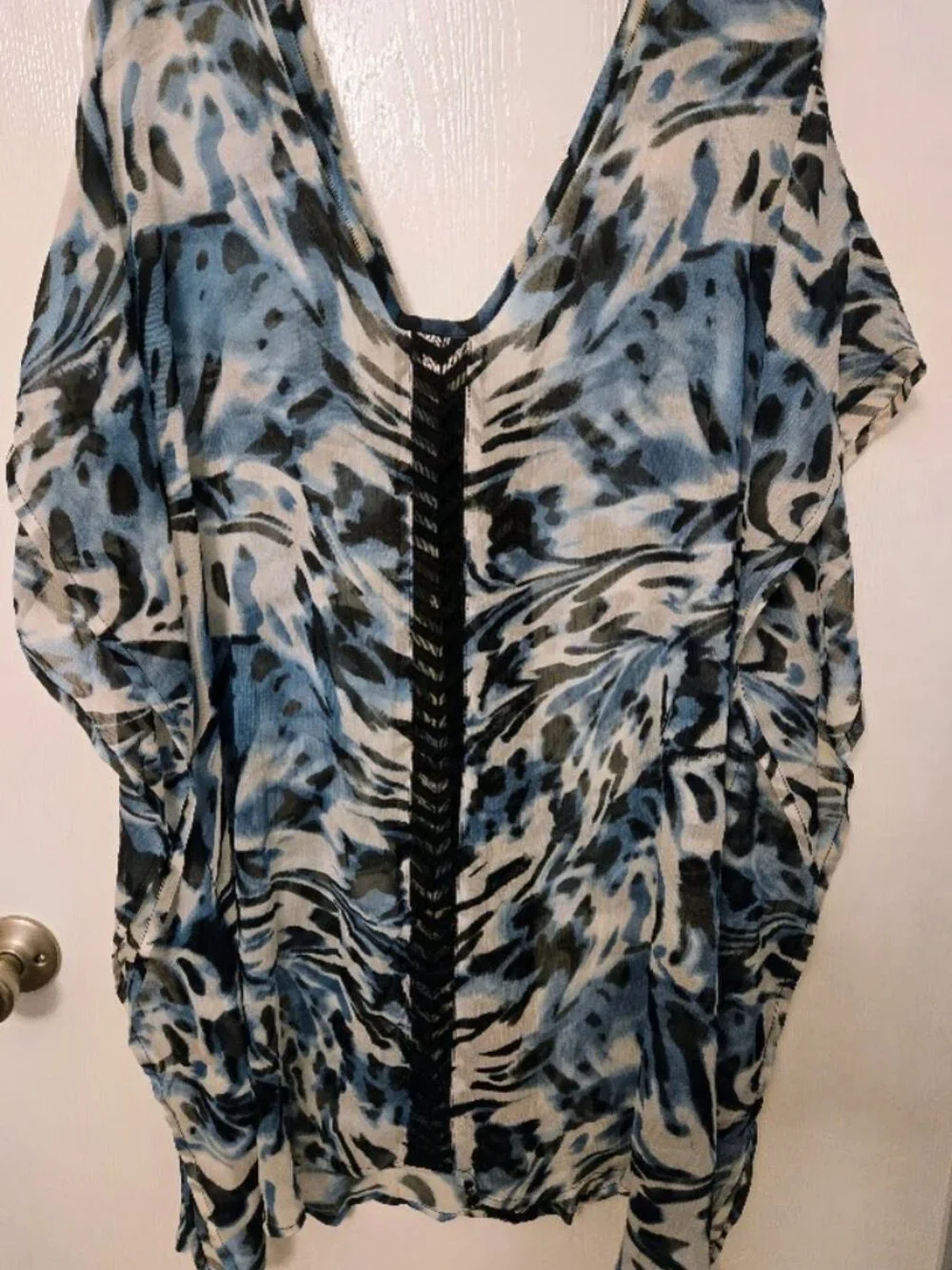 Swim | Blue And Black Swirly Coverup | Poshmark